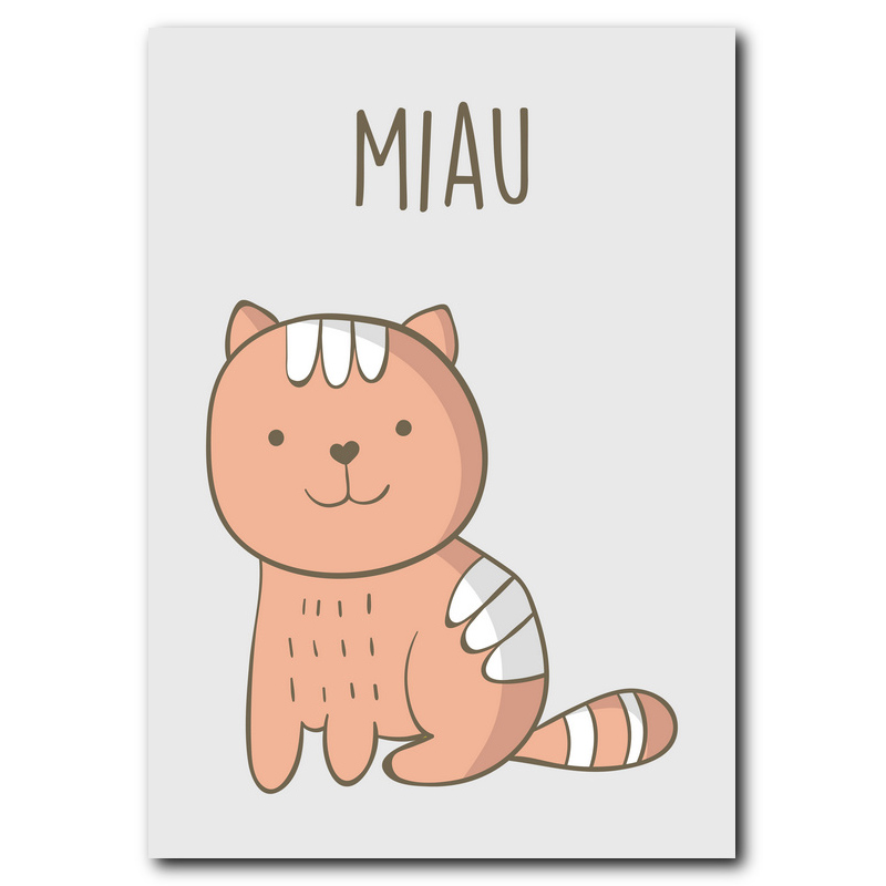 Lastenhuoneen juliste - Kissa sanoo miau | KonstFabrik